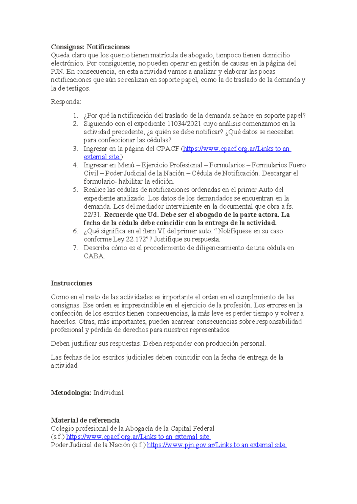 Practica 3 P2 - asdas - Consignas: Notificaciones Queda claro que los que no tienen matrícula de ...