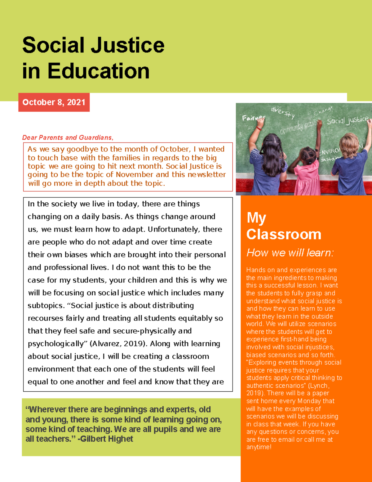 Breanna Garza - Social Justice in Education - Social Justice in ...