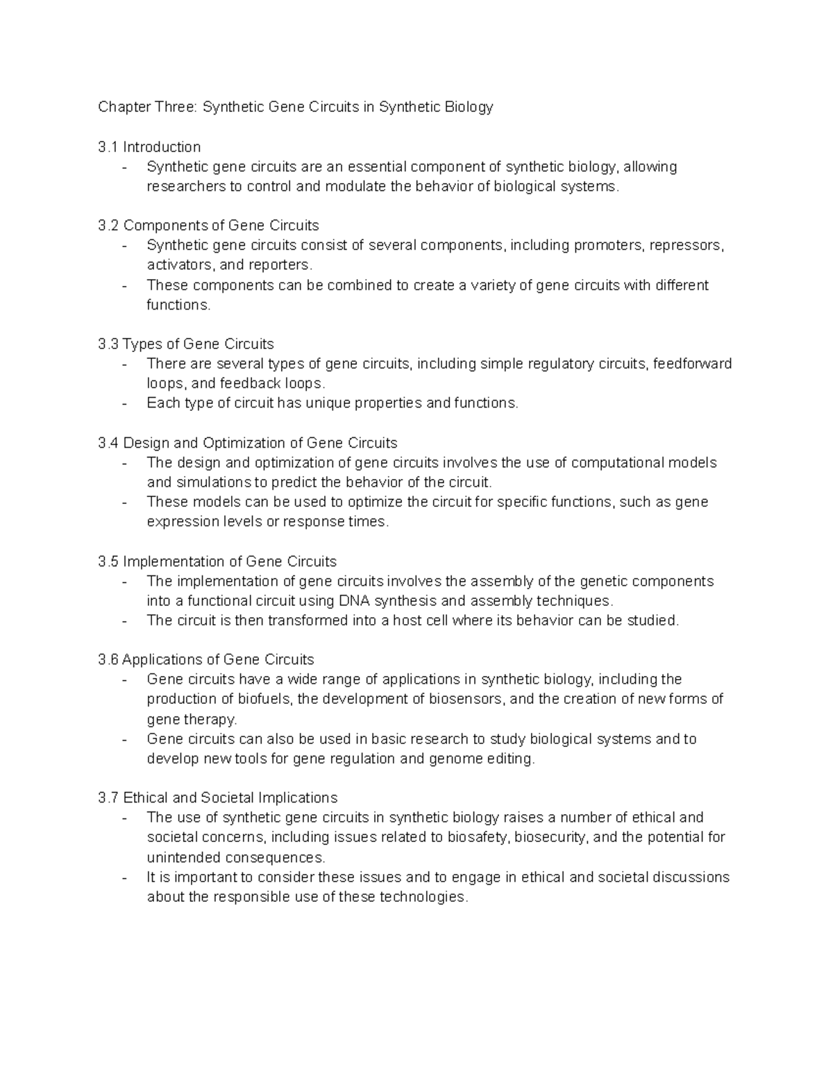 Chapter Three: Synthetic Gene Circuits in Synthetic Biology - 3 ...