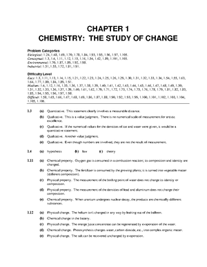 Chapter 1 - Raymond chang solutions - CHAPTER 1 CHEMISTRY: THE STUDY OF ...