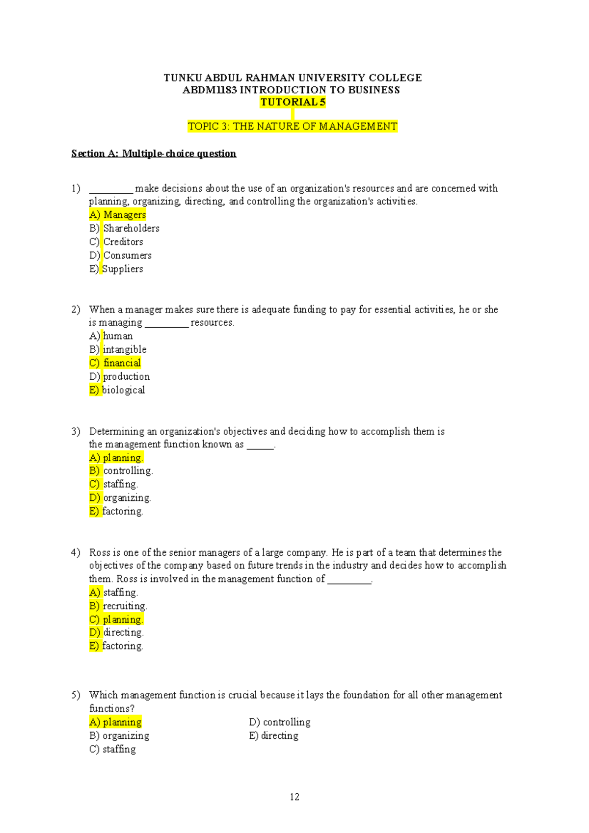 ITB T5 - ... - TUNKU ABDUL RAHMAN UNIVERSITY COLLEGE ABDM1183 ...