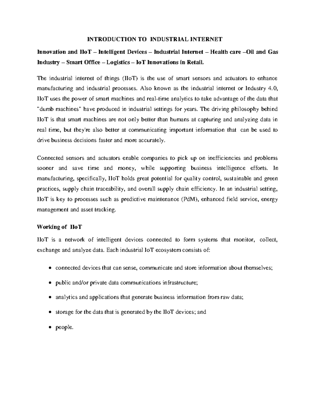 Module 5 - INTRODUCTION TO INDUSTRIAL INTERNET Innovation and IIoT ...