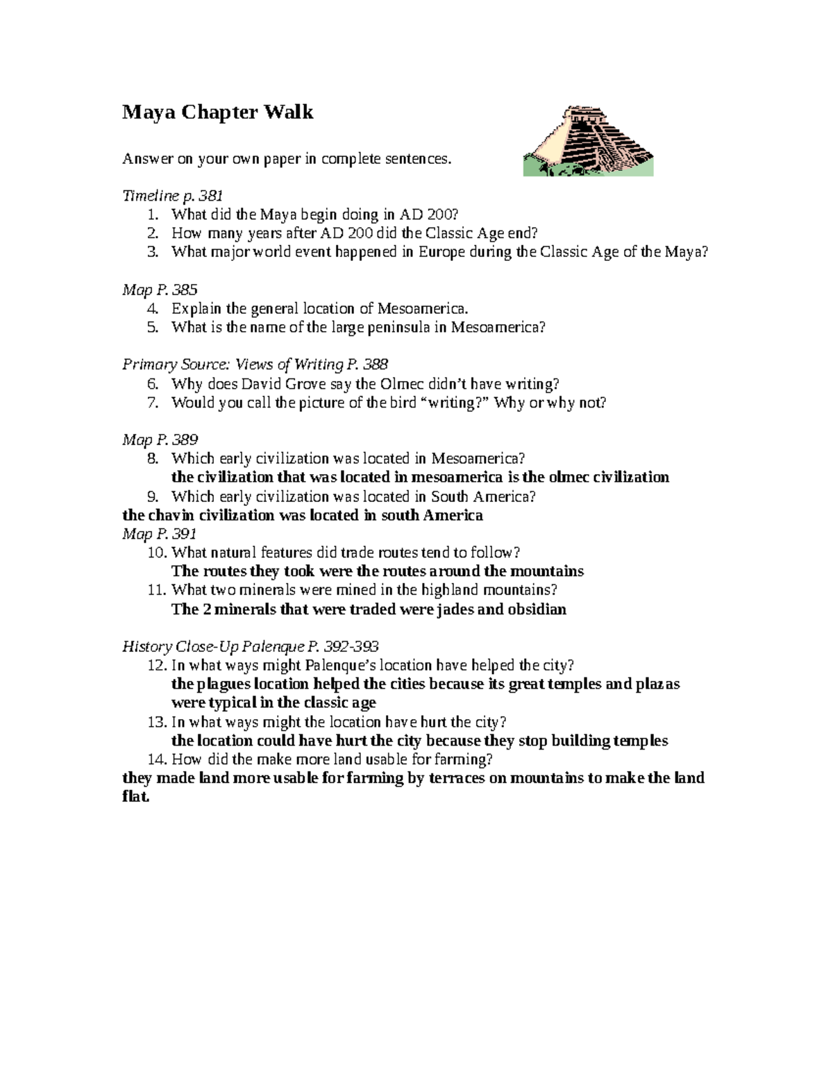 Ch 14 Chapter Walk - Google Docs - Maya Chapter Walk Answer on your own ...