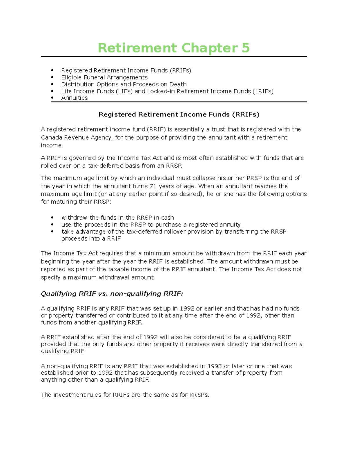 Retirement Chapter 5 - The maximum age limit by which an individual ...