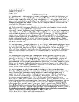 [Solved] B Describe the process of decolonization and the creation ...