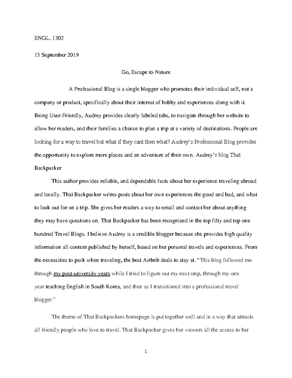 MTP 1 Draft (1) 2 - proper format and short story example to use as ...