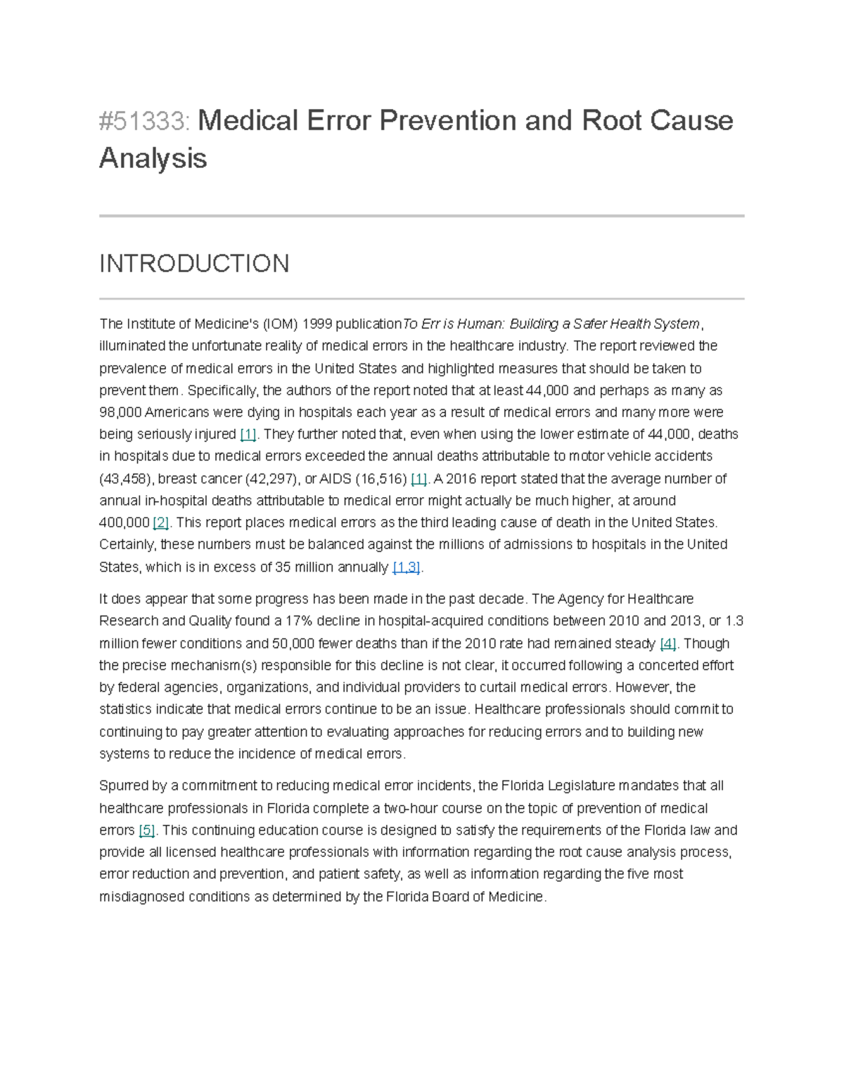 Medical Error Prevention And Root Cause Analysis 51333 Medical