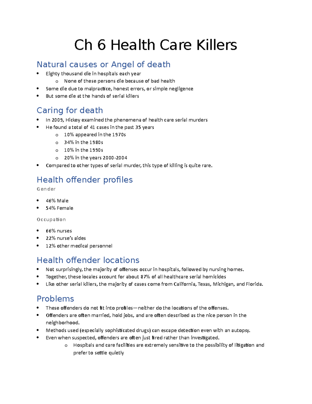 Ch 6 Health Care Killers - Ch 6 Health Care Killers Natural causes or ...
