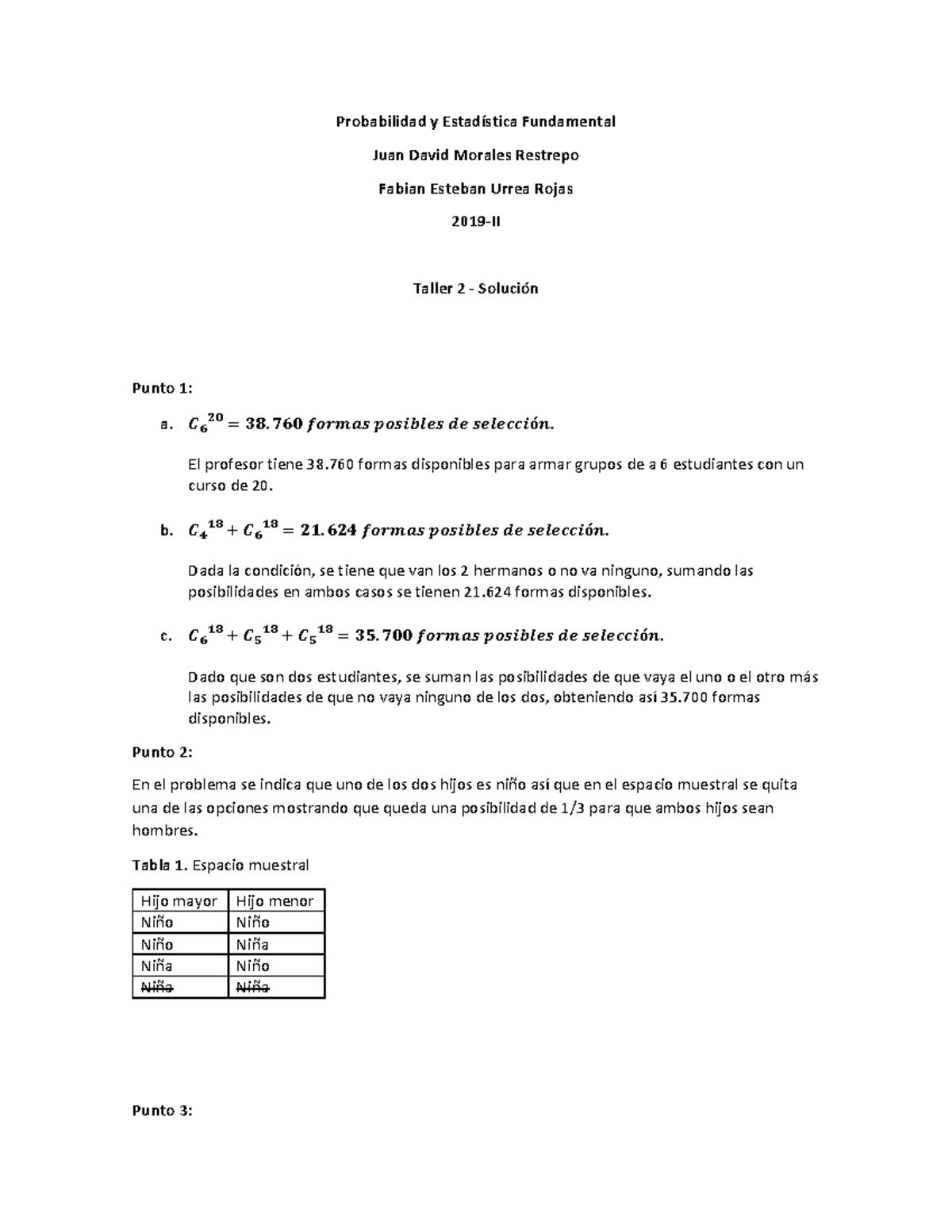 Taller 2 - Warning: TT: undefined function: 32 Probabilidad y Estadística Fundamental Juan David ...