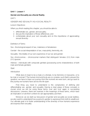 Gender and Sexuality as a Psychosocial Issue and Well-being as a ...