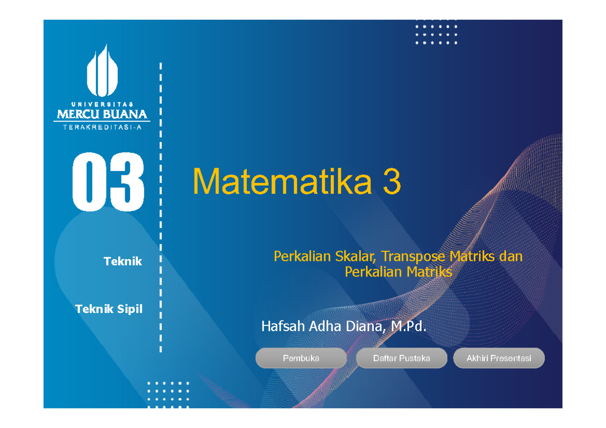 PPT Matematika 3 [TM3] - Matamtika laal - Modul ke: Fakultas Program ...