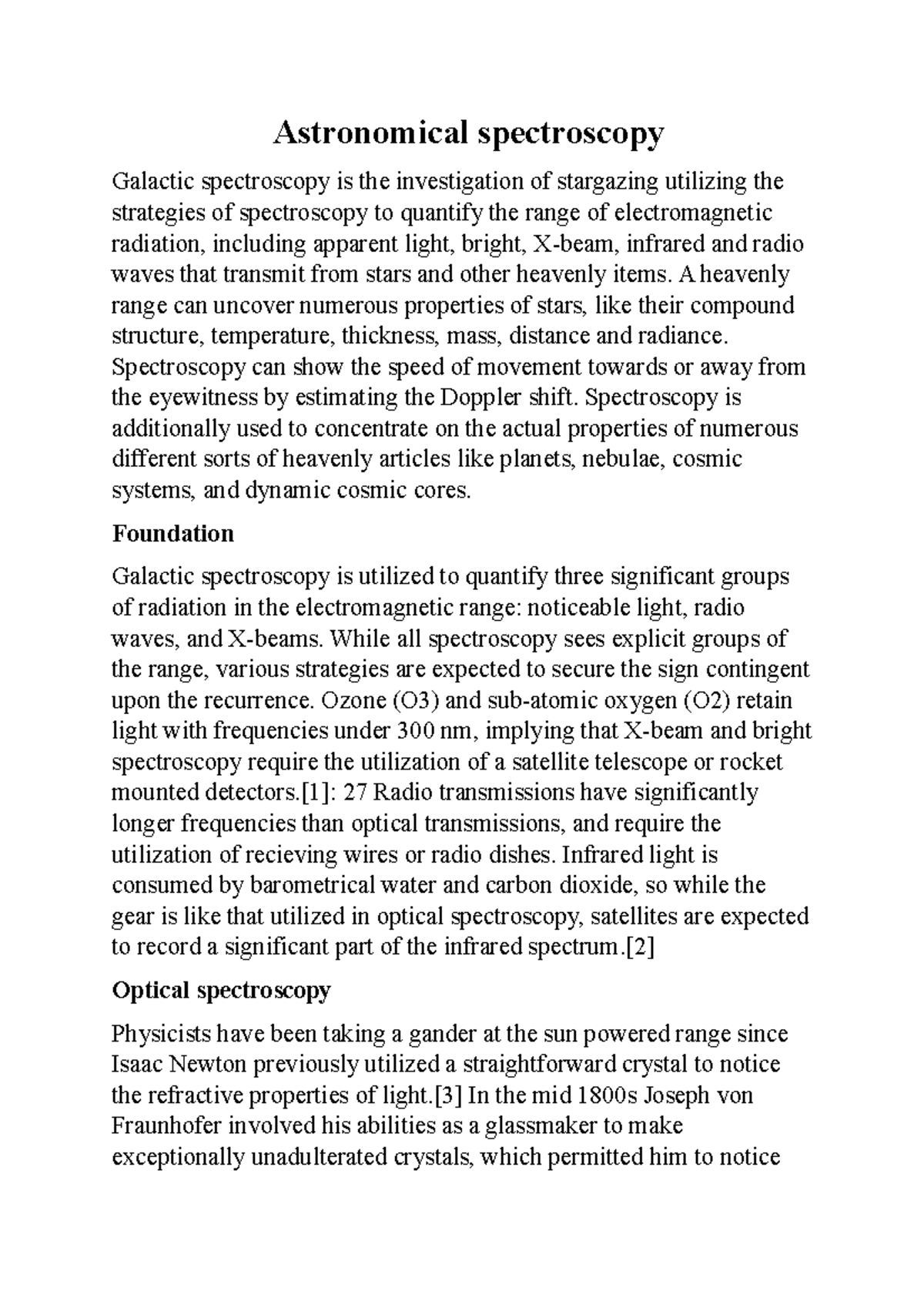 Astronomical spectroscopy - Astronomical spectroscopy Galactic ...