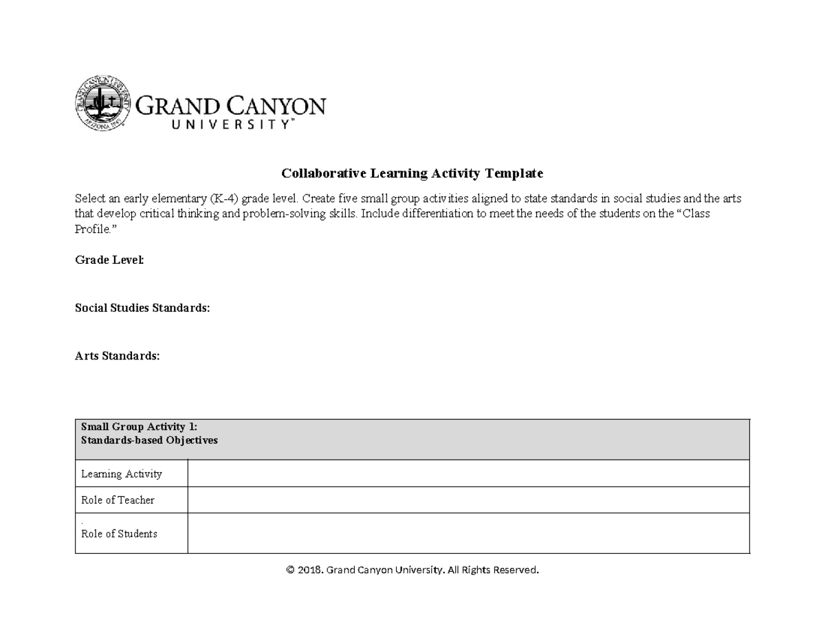 ELM 351 D T5 Collaborative Learning Activity Template - Collaborative ...