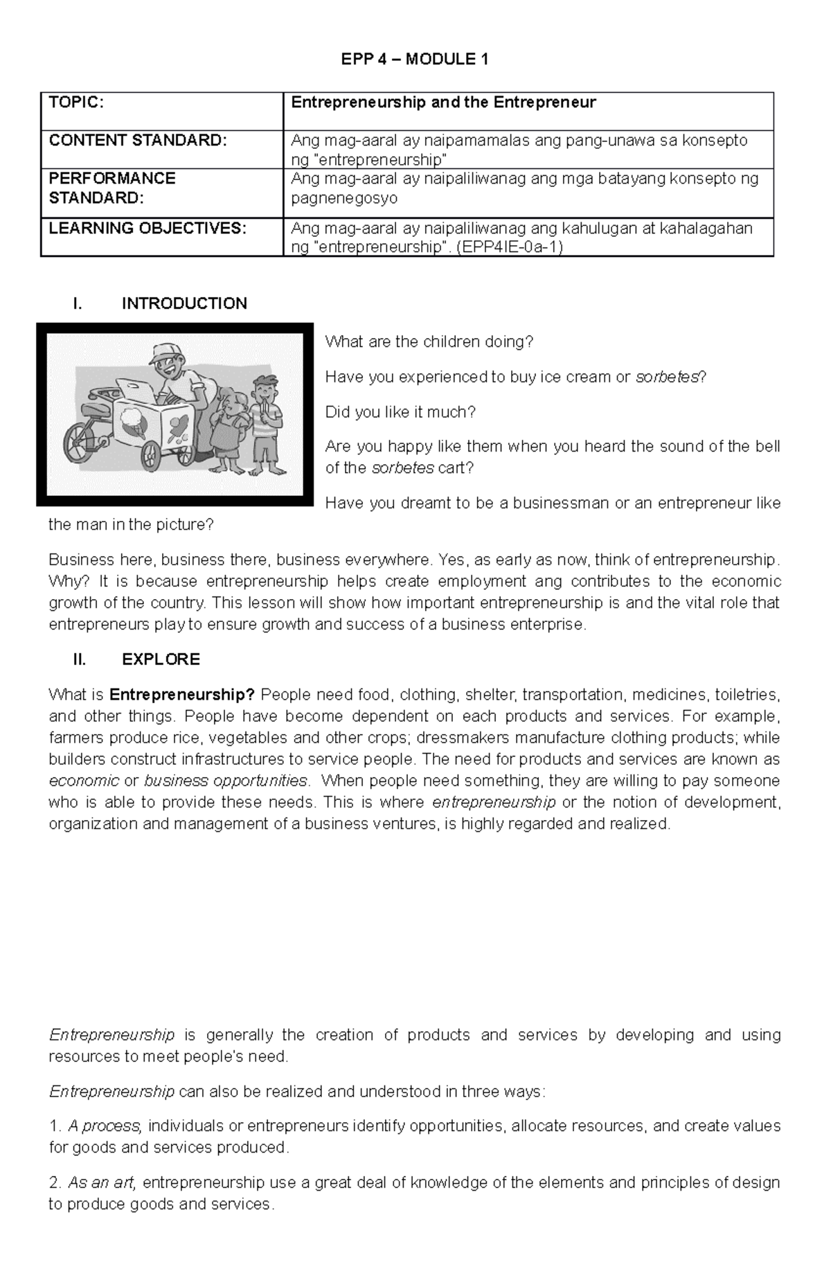 Grade 4 Epp Entrepreneurship Aralin 1 Kahulugan At Ka Vrogue co