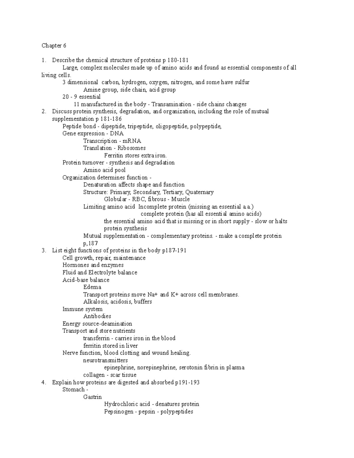 Objectives Chapter 6 - study guides and notes - Chapter 6 Describe the ...