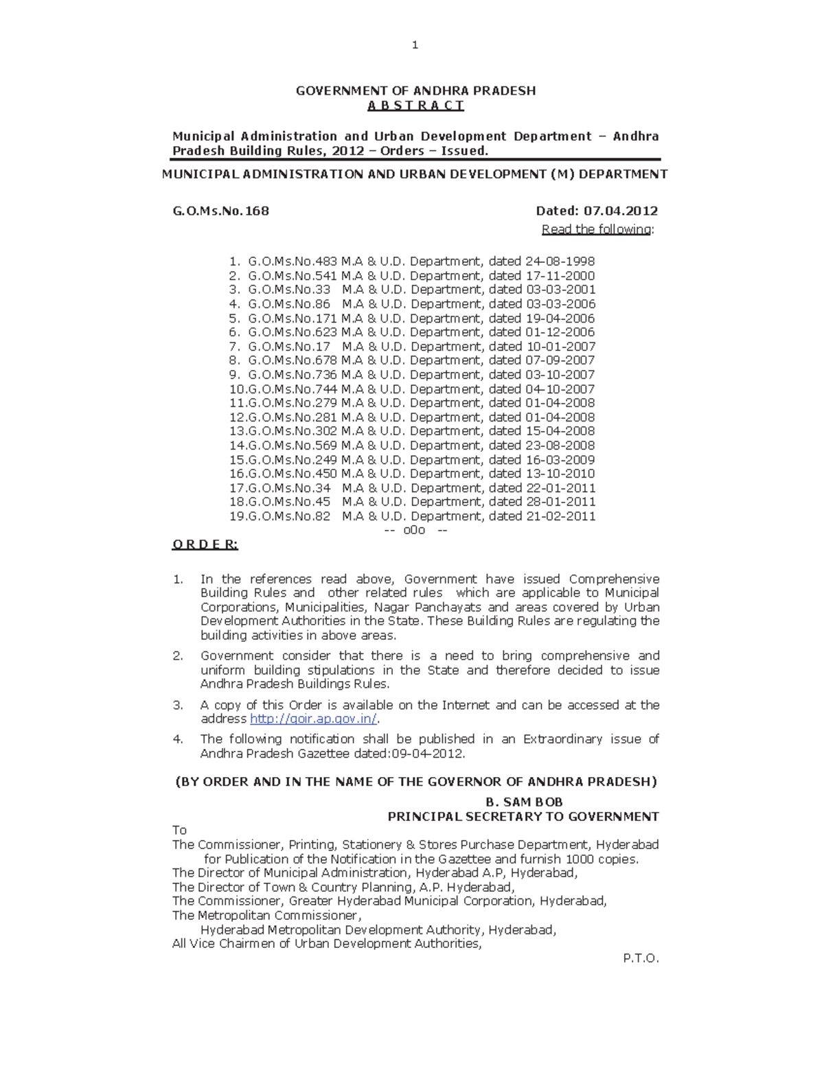 G.O 168 Building Rules - Knbcfhjm - - Studocu