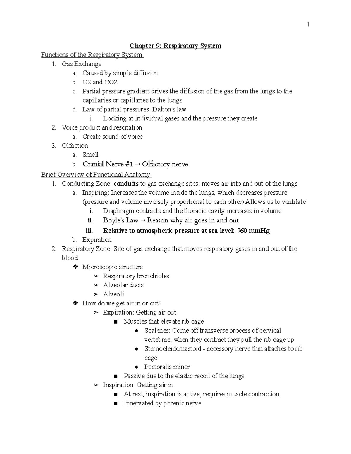 Chapter 9 Respiratory System - Chapter 9: Respiratory System Functions ...