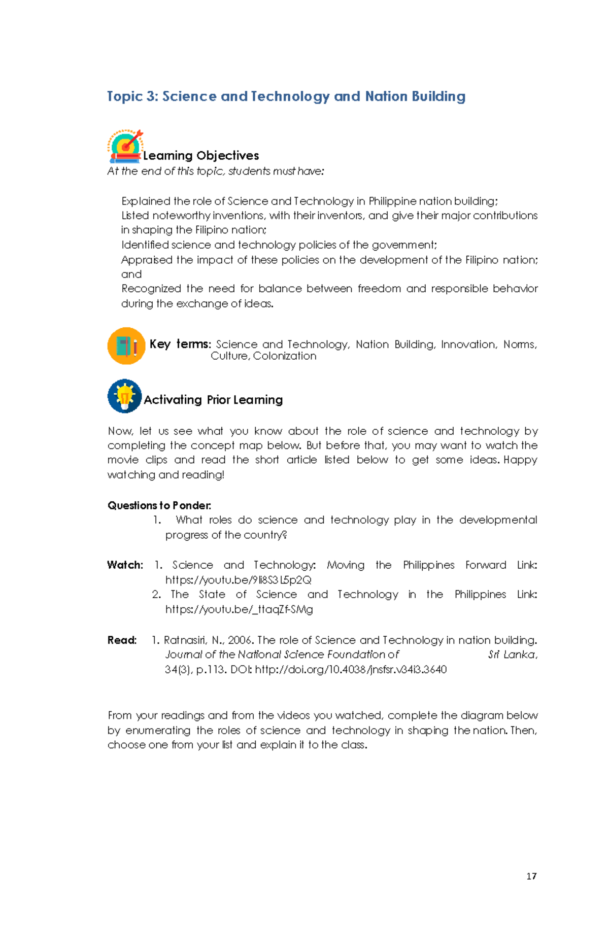 3.Module in Science technology& Society - Topic 3: Science and ...
