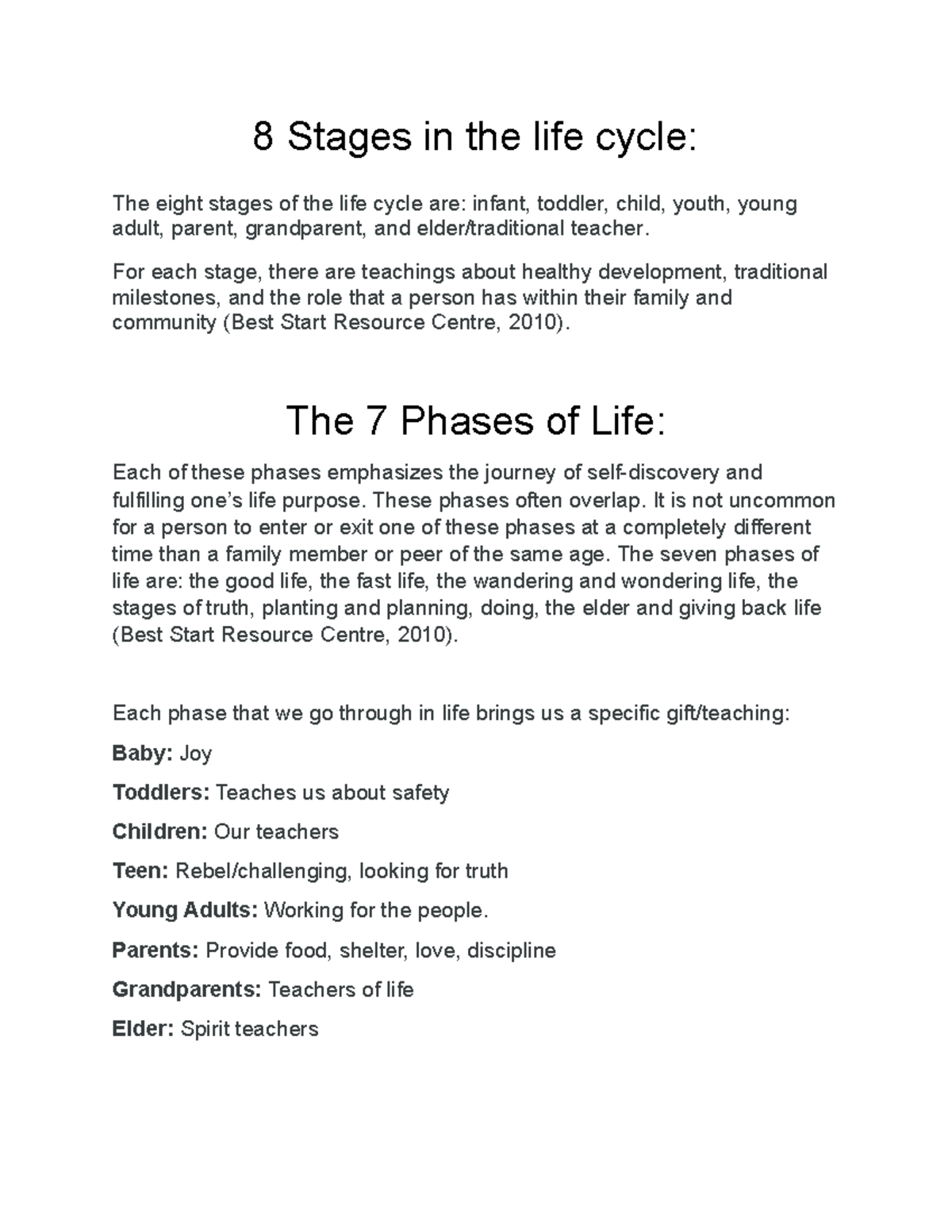 8 Stages in the life cycle - 8 Stages in the life cycle: The eight ...