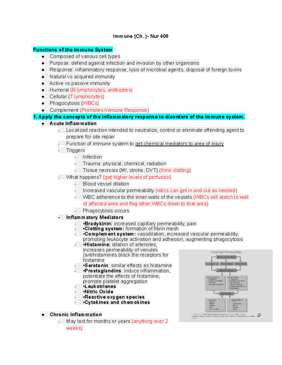 Immune Lesson Objectives (Adult Health Exam #1) - Immune (Ch. )- Nur ...
