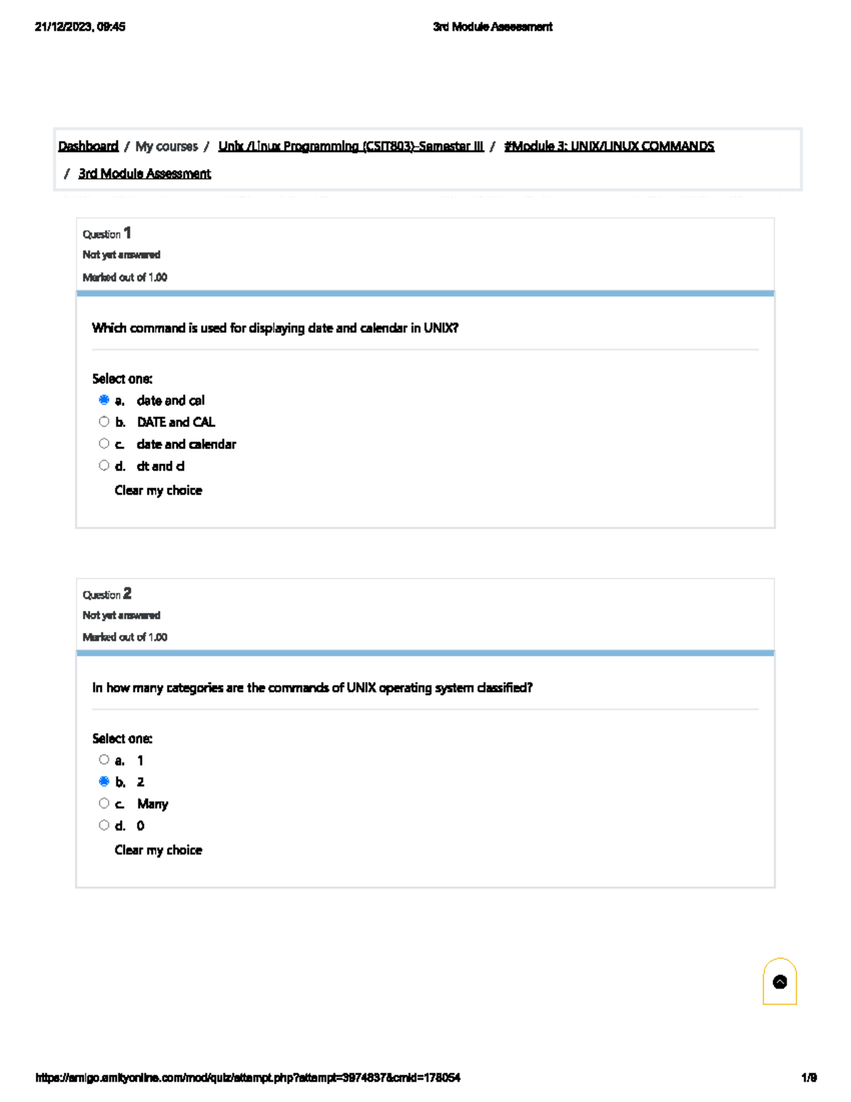 UNIX Assignment 3 - Master of Computer Applications - Studocu