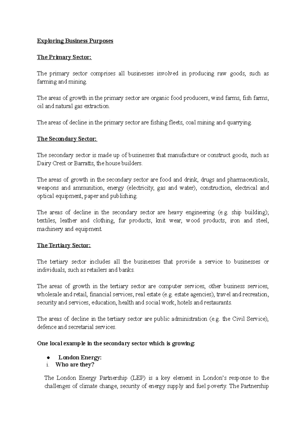 Understanding Business - Exploring Business Purposes The Primary Sector ...