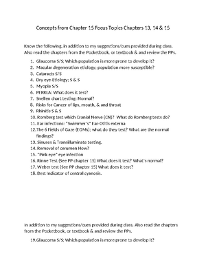 Concepts from Chapter 20 upload - Concepts from Chapter 20 Focus Topics ...