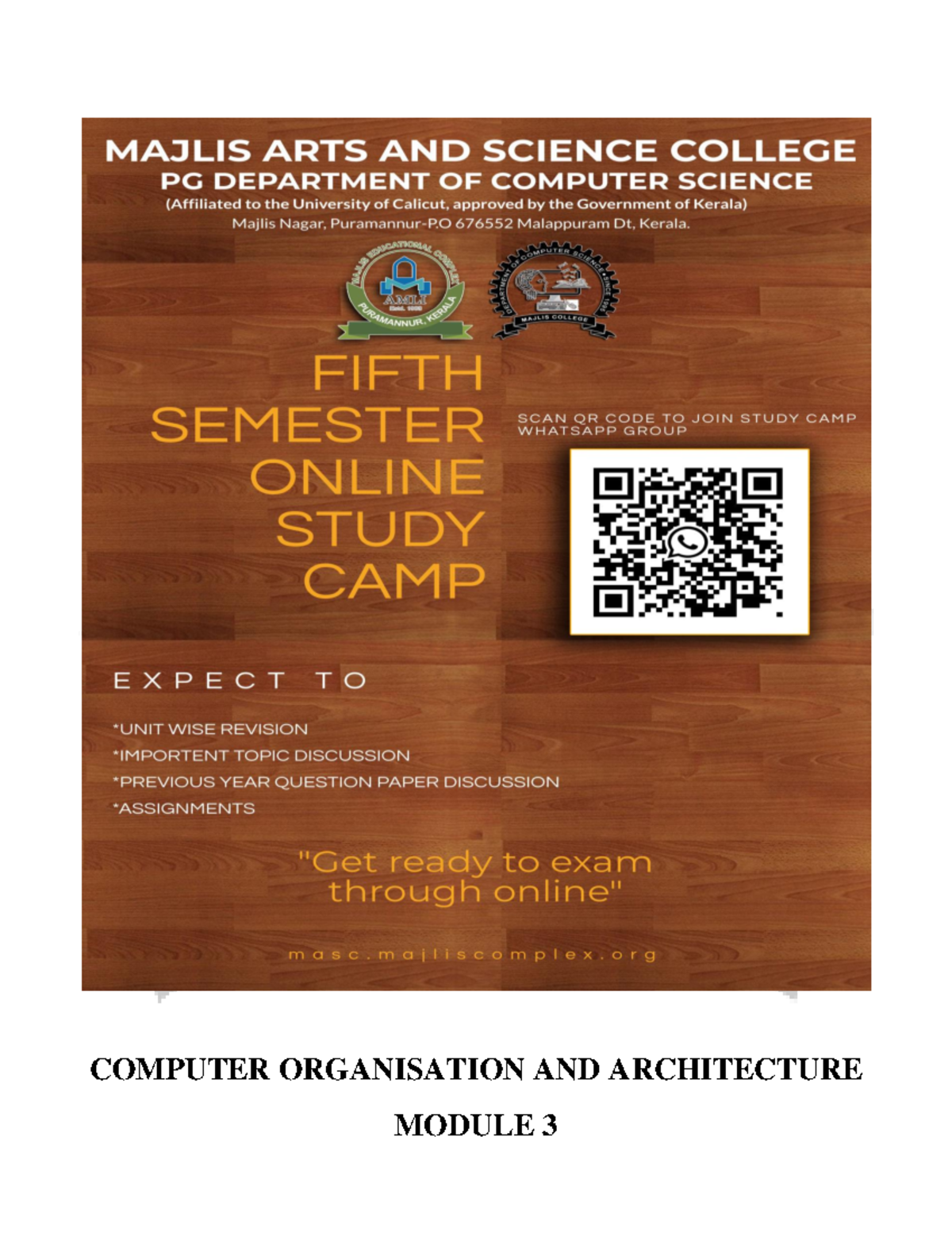 COA- Module-3notes for study que and ans - COMPUTER ORGANISATION AND ...