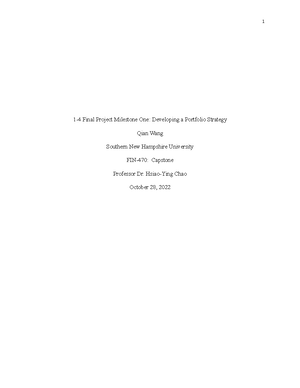 1-4 Module one - Capstone assignment - 1-4 Final Project Milestone One ...