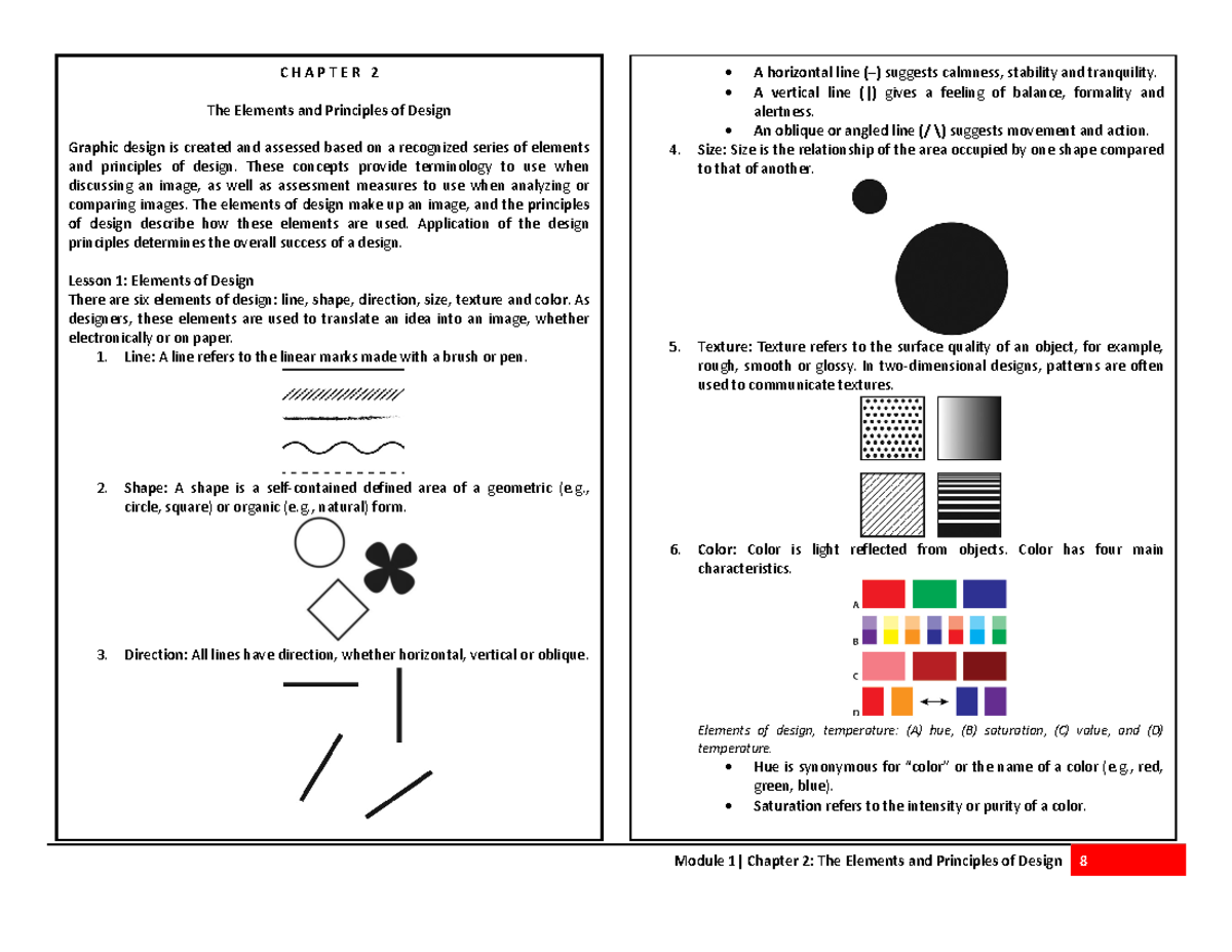 Elective 2 M1 C2 - Graphics Design - Module 1| Chapter 2: The Elements ...