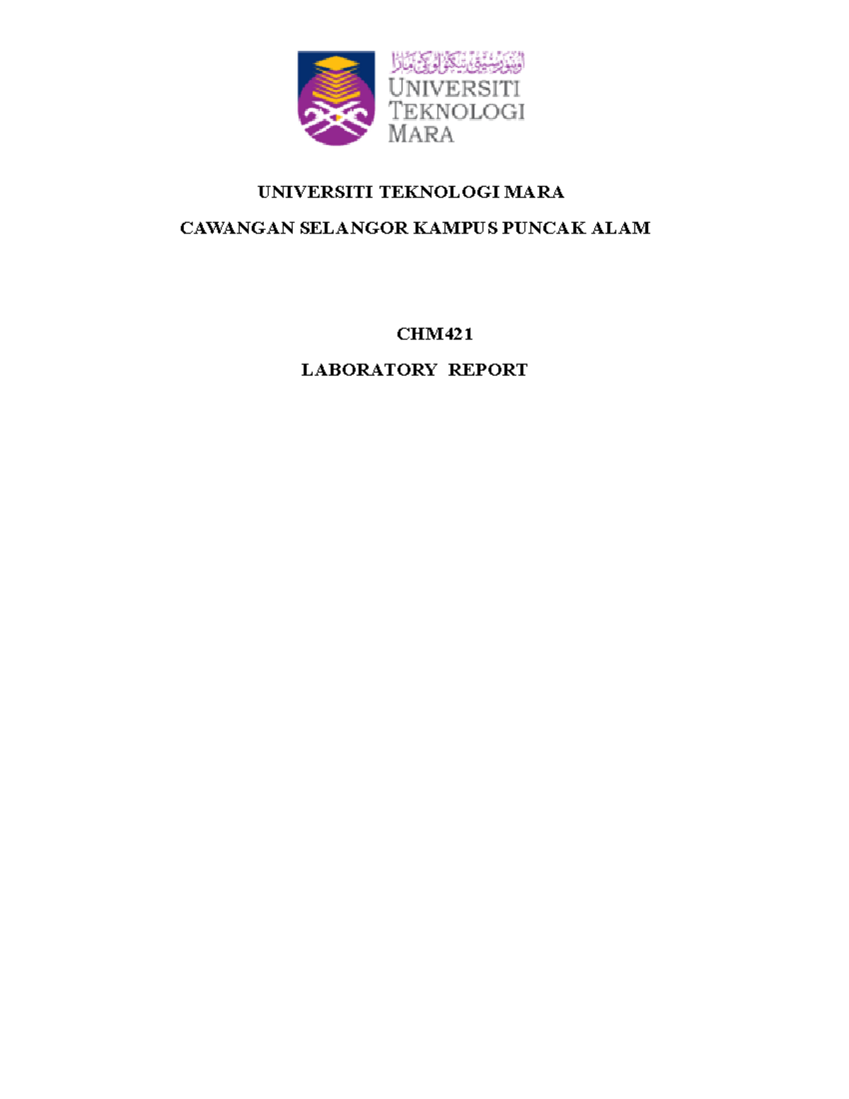 Lab Report Experiment 2 - UNIVERSITI TEKNOLOGI MARA CAWANGAN SELANGOR ...