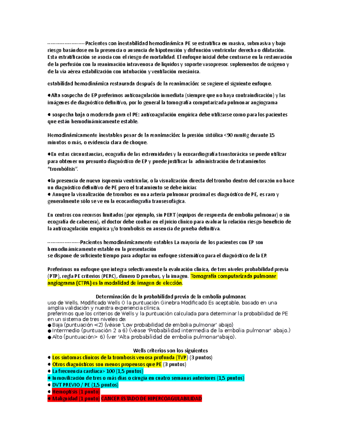 Pacientes con inestabilidad hemodinámica embolismo pulmonar se ...