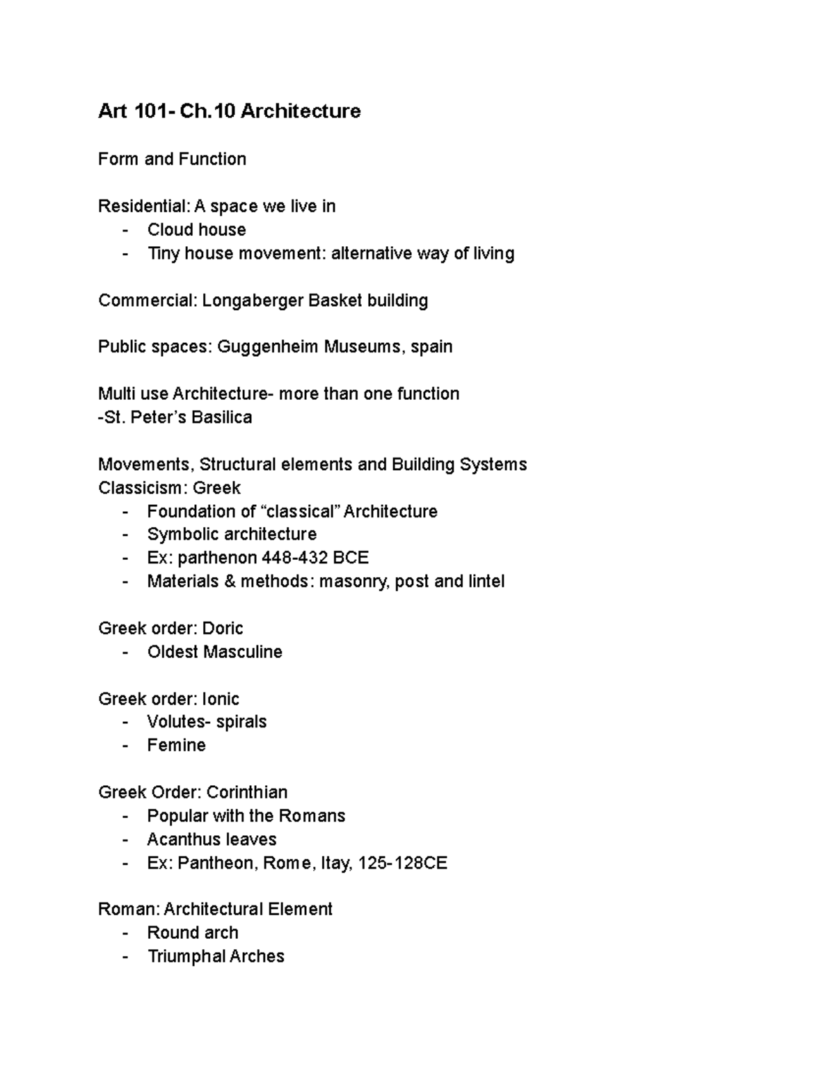 Art 101- Ch. 10 Archietecture - Art 101- Ch Architecture Form and ...