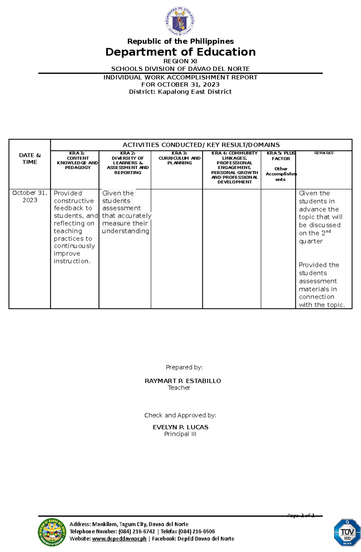 IWAR-for-teachers - IWAR for WORK FROM HOME - Republic of the ...