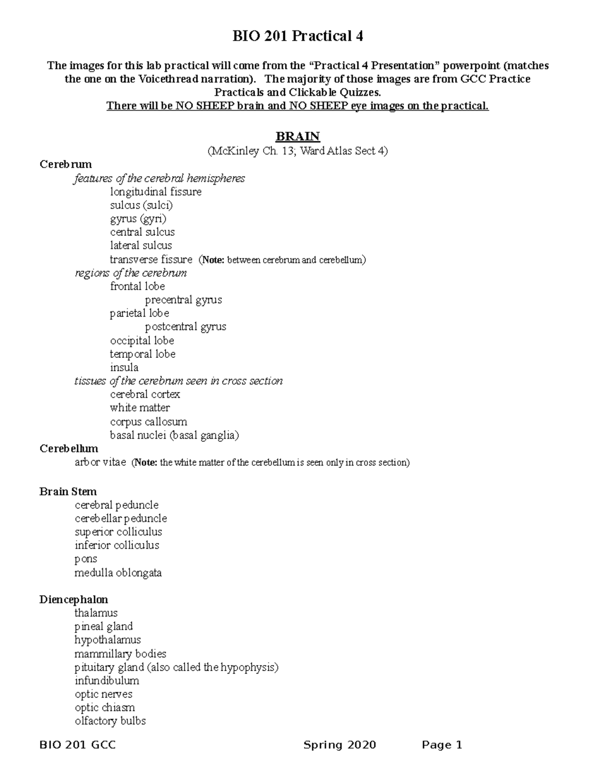 BIO 201 Practical list - BIO 201 Practical 4 The images for this lab ...