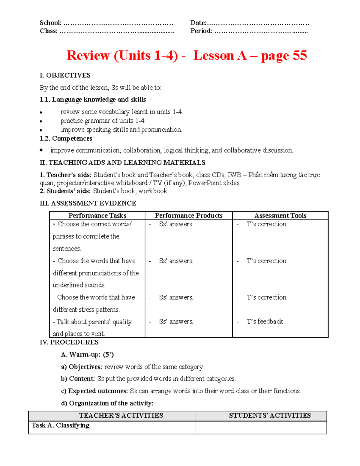 Review - Units 1-4 - Page 55 - School ...