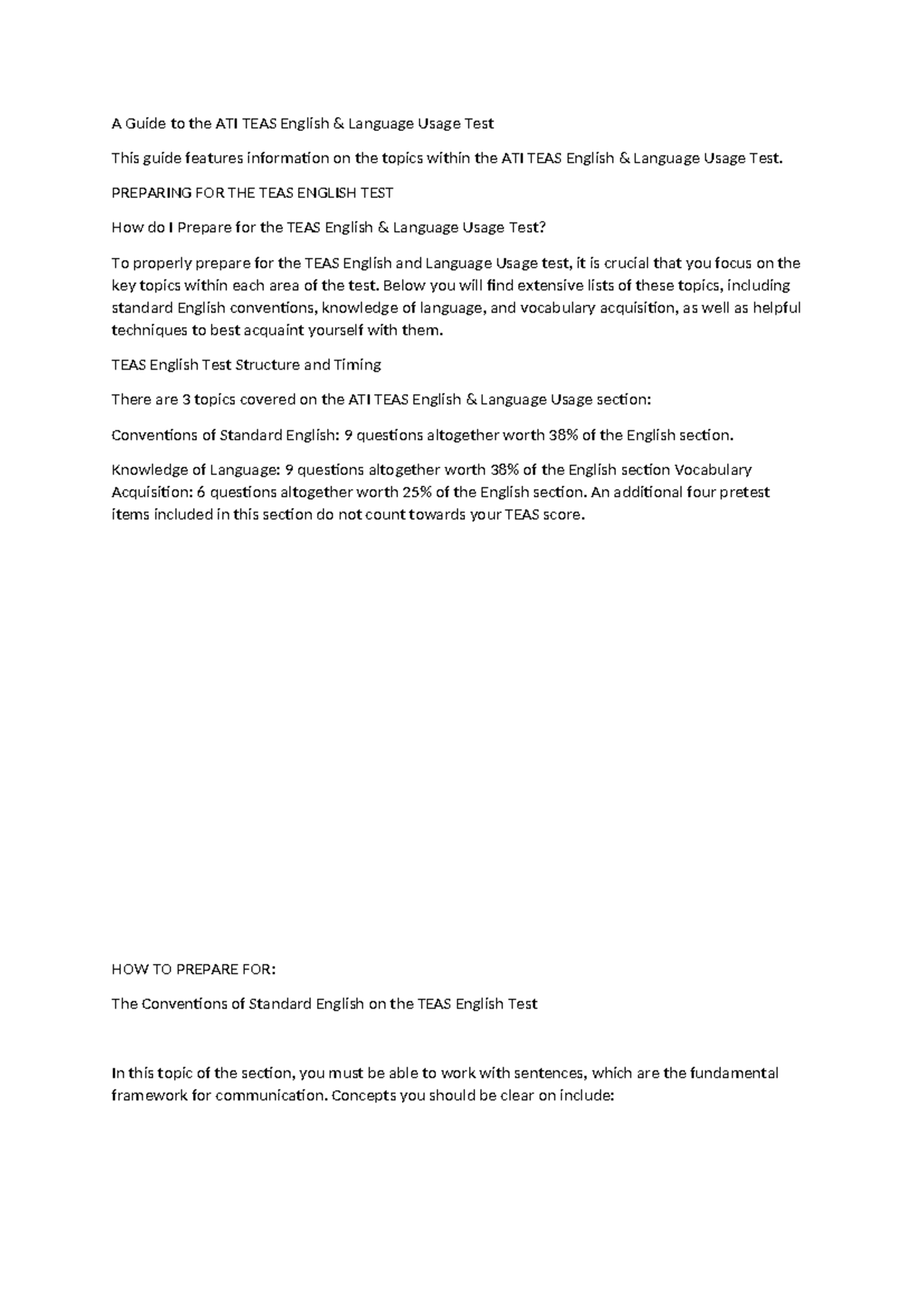 Atiteasstudy Guide - Teas practice notes - A Guide to the ATI TEAS ...