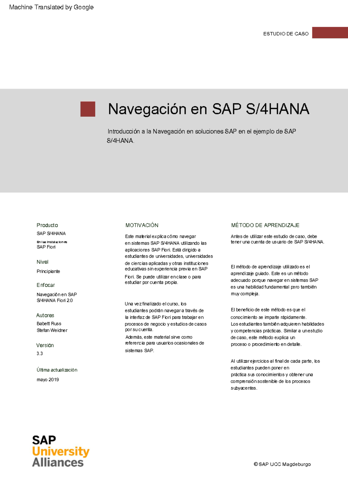 Manual Sco - S/4HANA. Introducción a la Navegación en soluciones SAP en el ejemplo de SAP © SAP ...