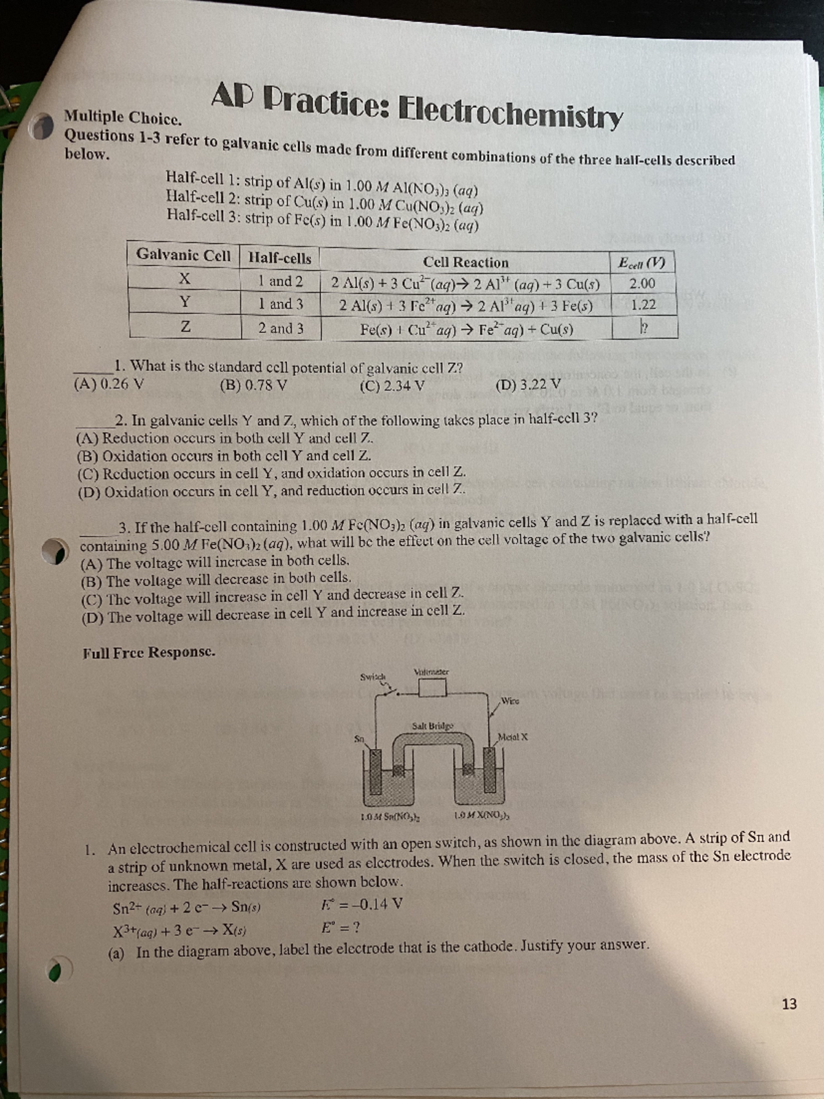 AP Chem HW & Quizzes - iiiiiiiiiii - Multiple Choice. AP Practice ...