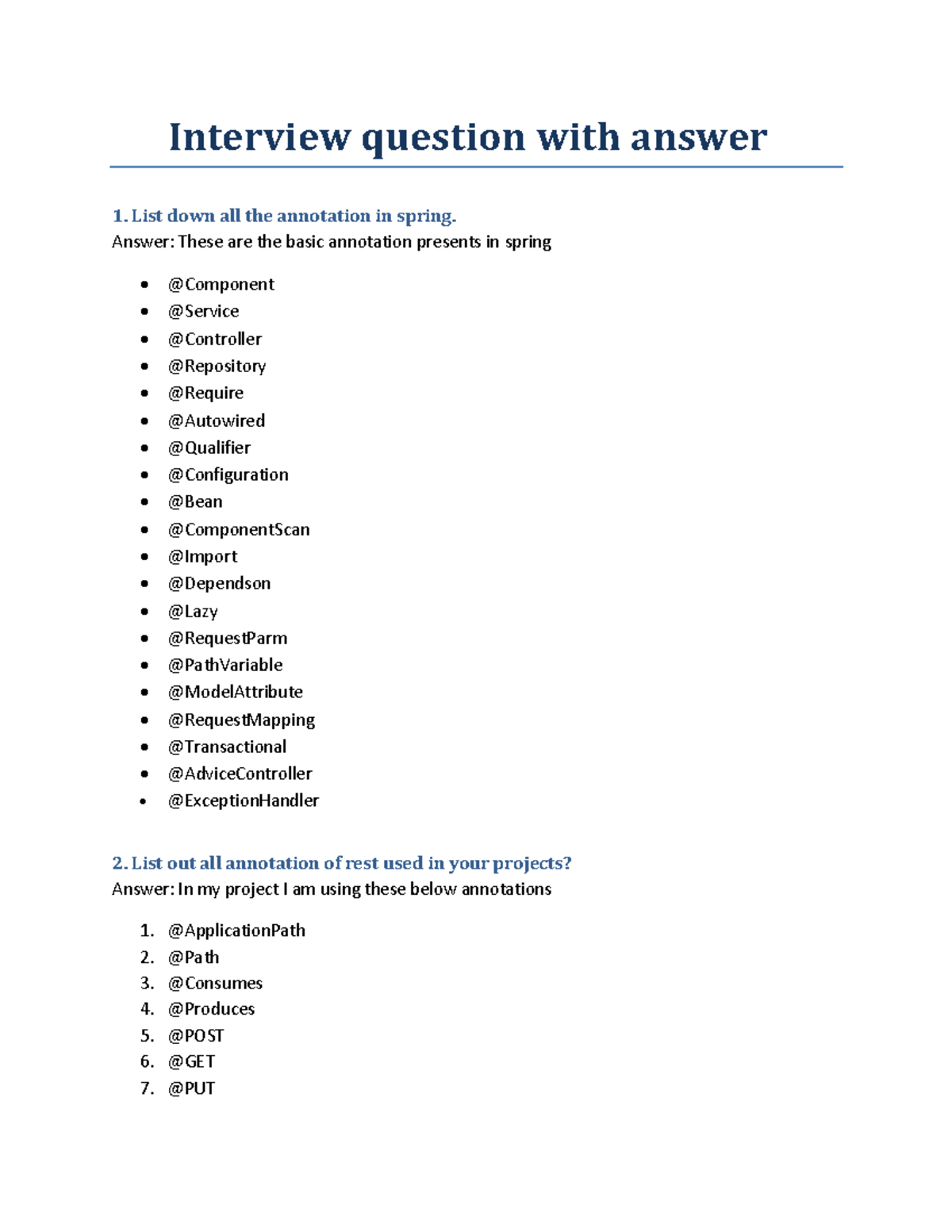 All Framework Interview Questions with Answer - Interview question with ...