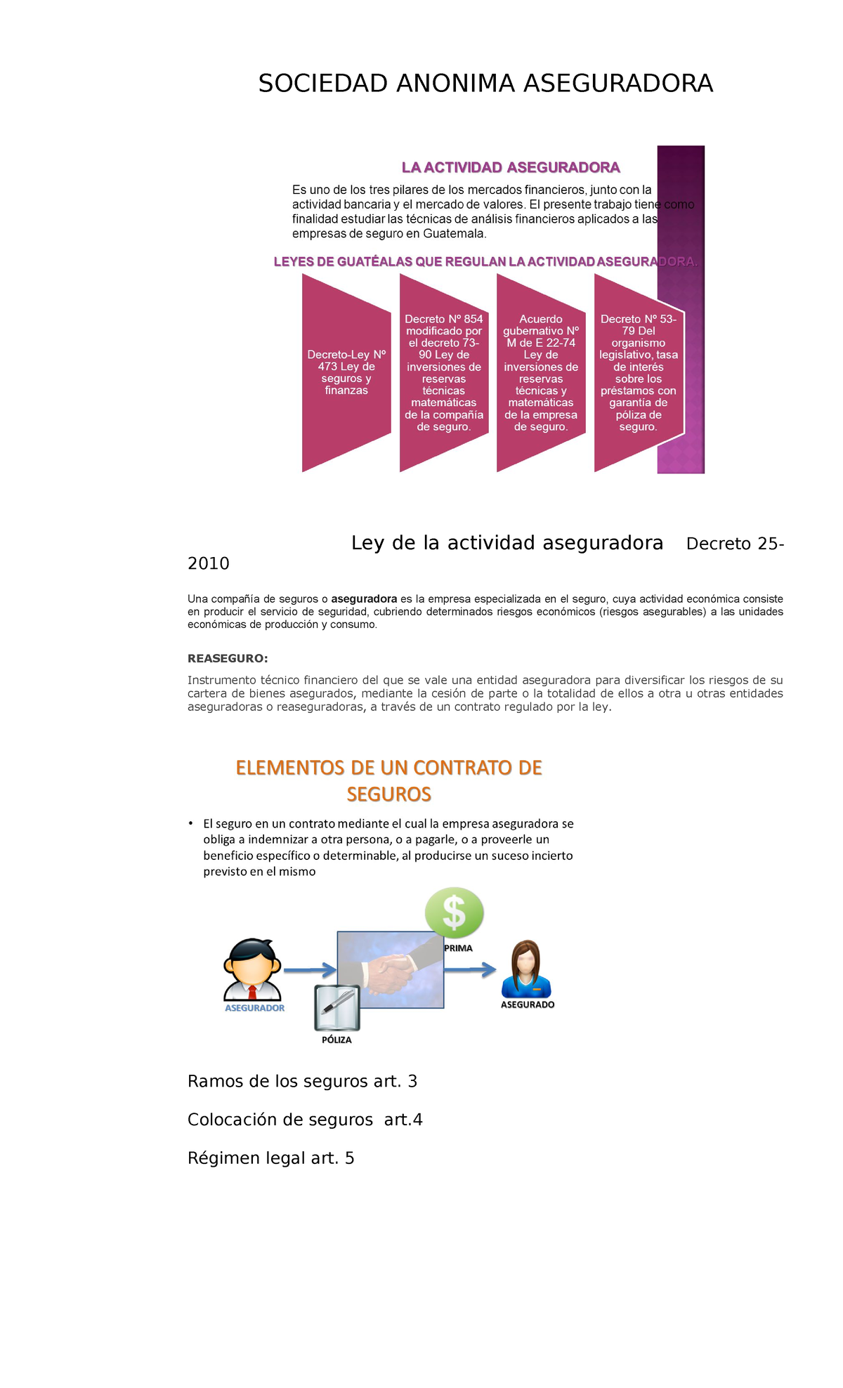 Actividad aseguradora - REASEGURO: Instrumento técnico financiero del que se vale una entidad ...