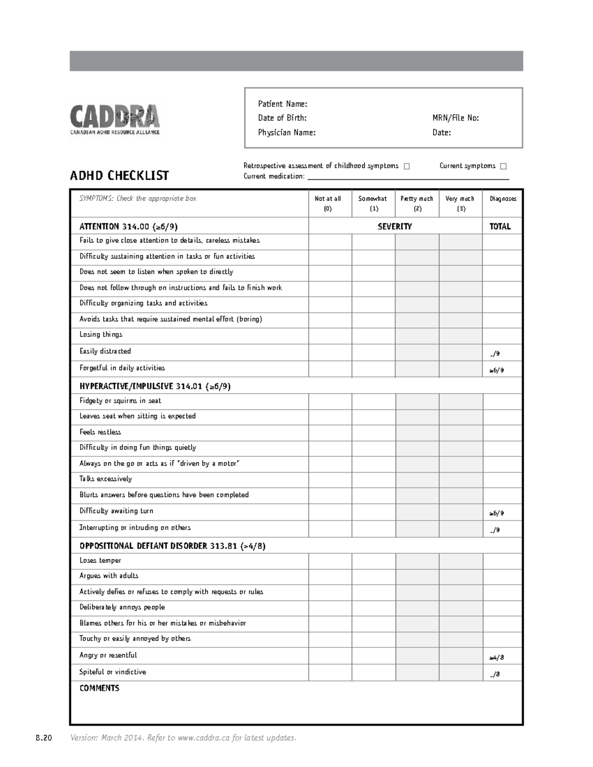 ADHD Check list - Notes to be read and practice and assignment - 8 ...
