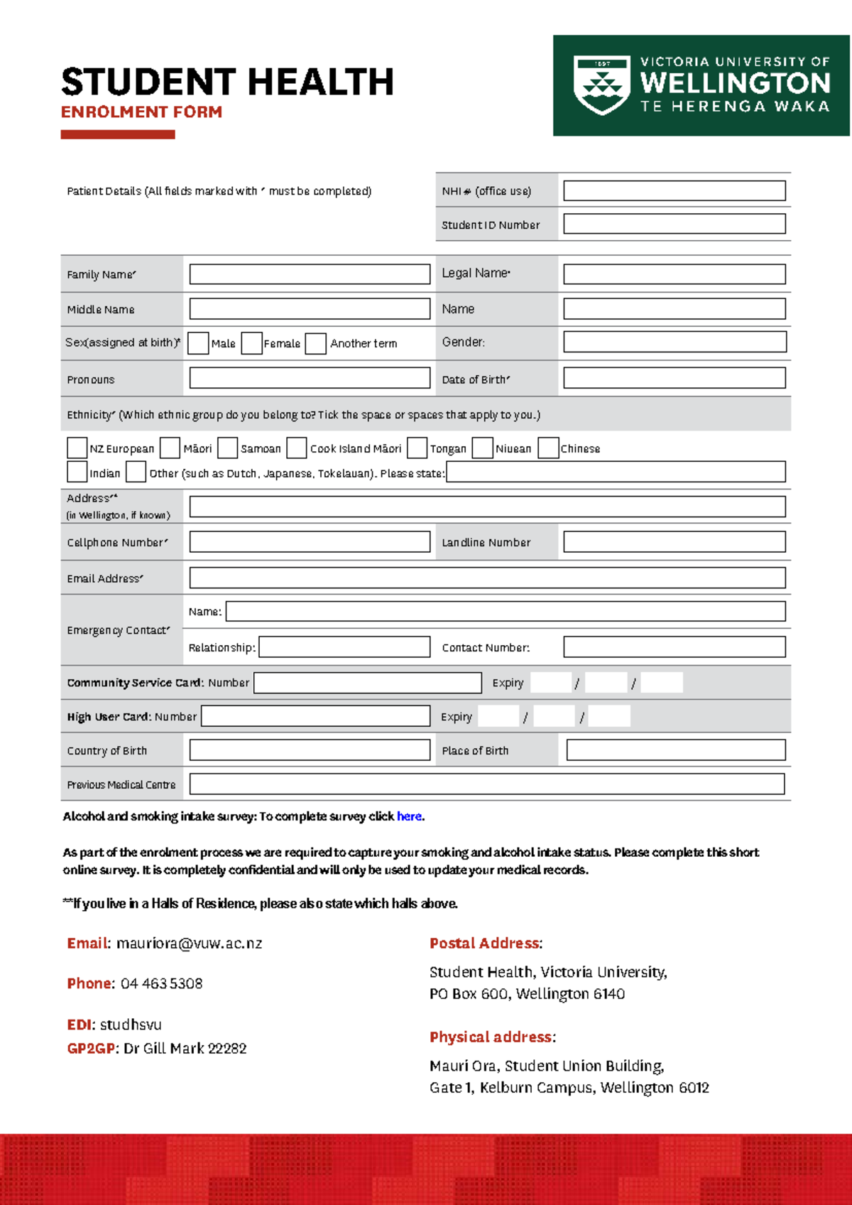 Student-Health-enrolment - STUDENT HEALTH ENROLMENT FORM Patient ...
