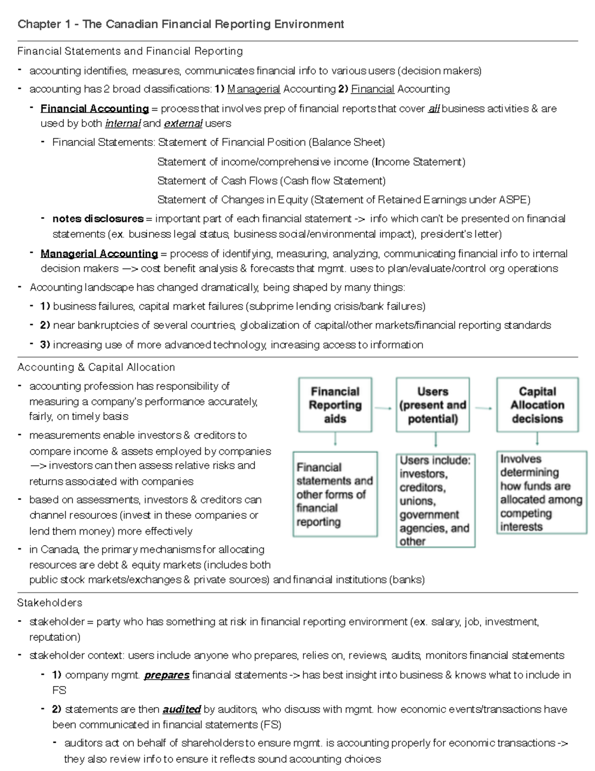 Chapter 1 (Textbook) - Financial Reporting Environment - Chapter 1 ...