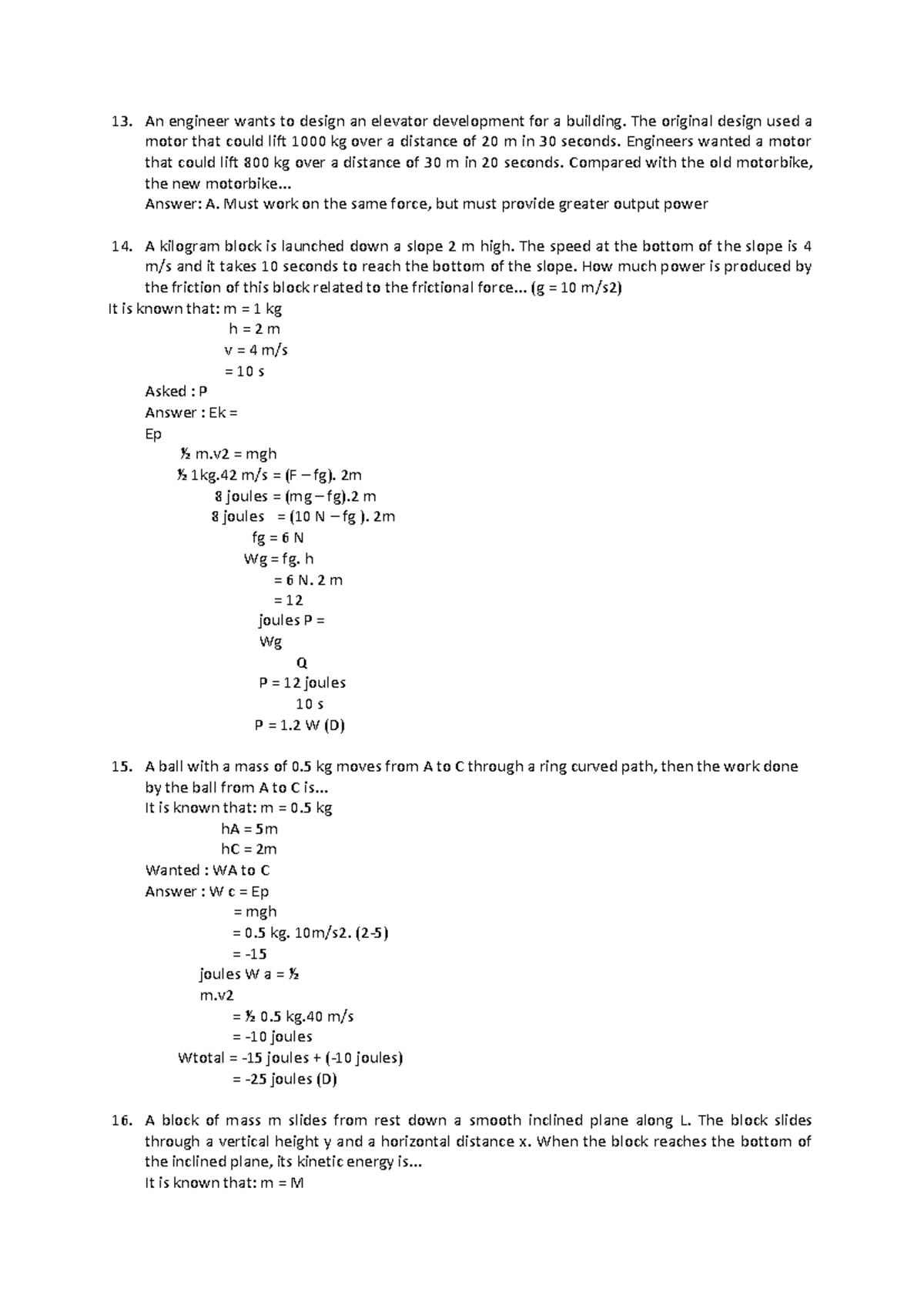 Chapter 4 Competency Test-2 - An engineer wants to design an elevator ...