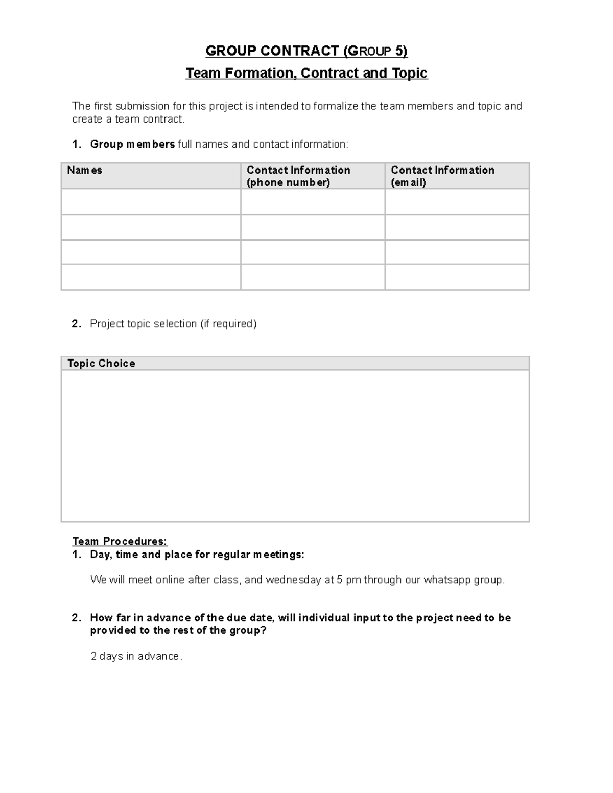 Marketing Program Group Contract - GROUP CONTRACT (GROUP 5) Team ...