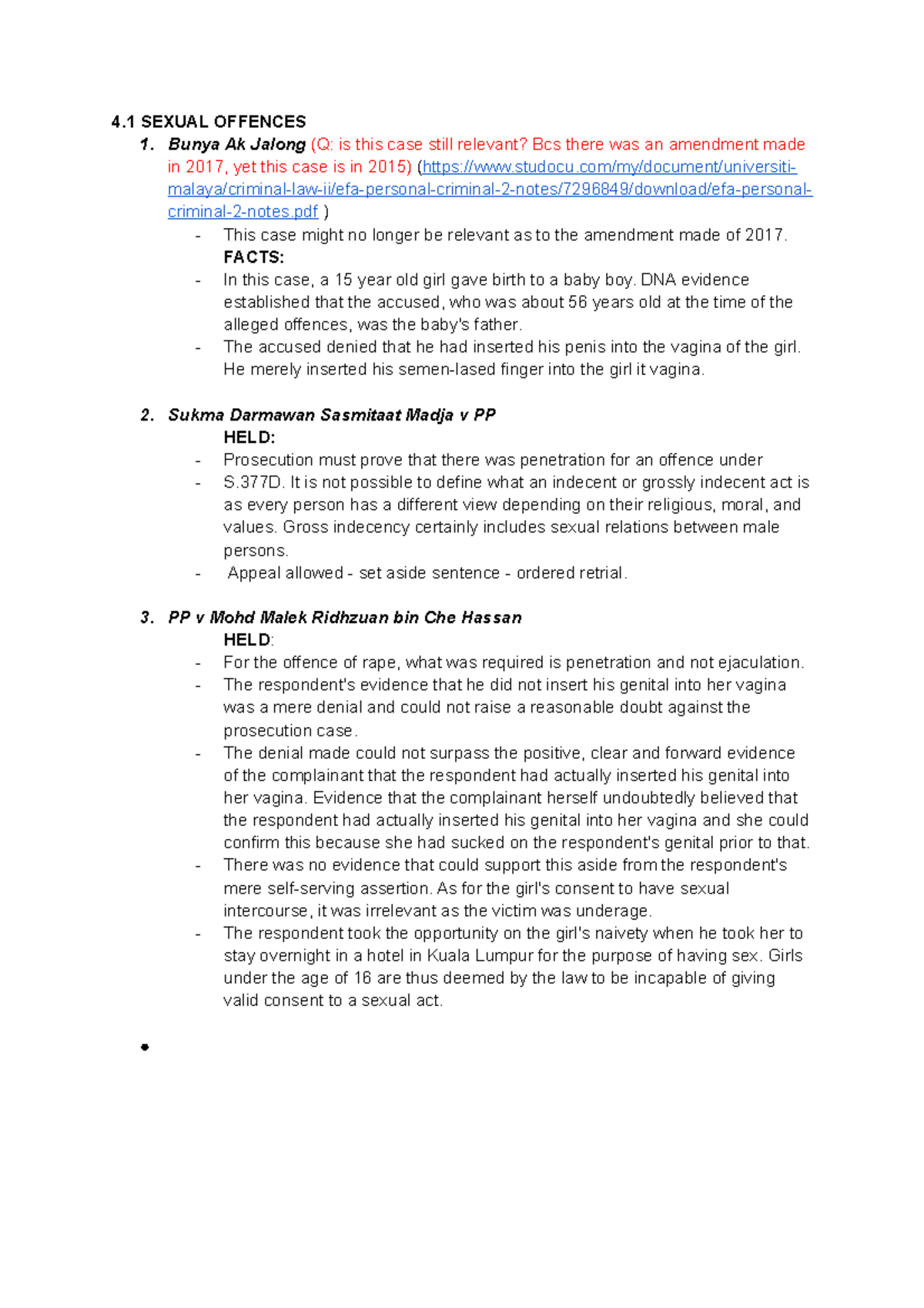4.2 Criminal - Tutorial question cases presentation (case notes) - 4 ...