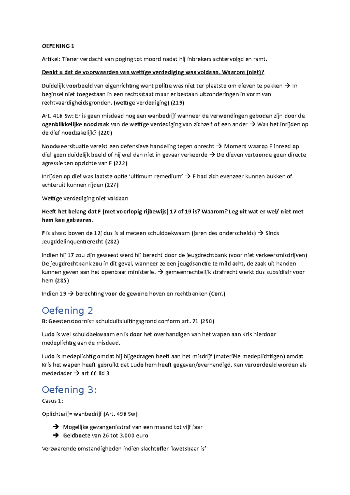 OG 2 - samenvatting - OEFENING 1 Artikel: Tiener verdacht van poging ...