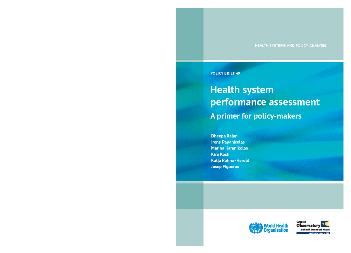 Policy brief 49 1997 8073 eng - Health system performance assessment A ...