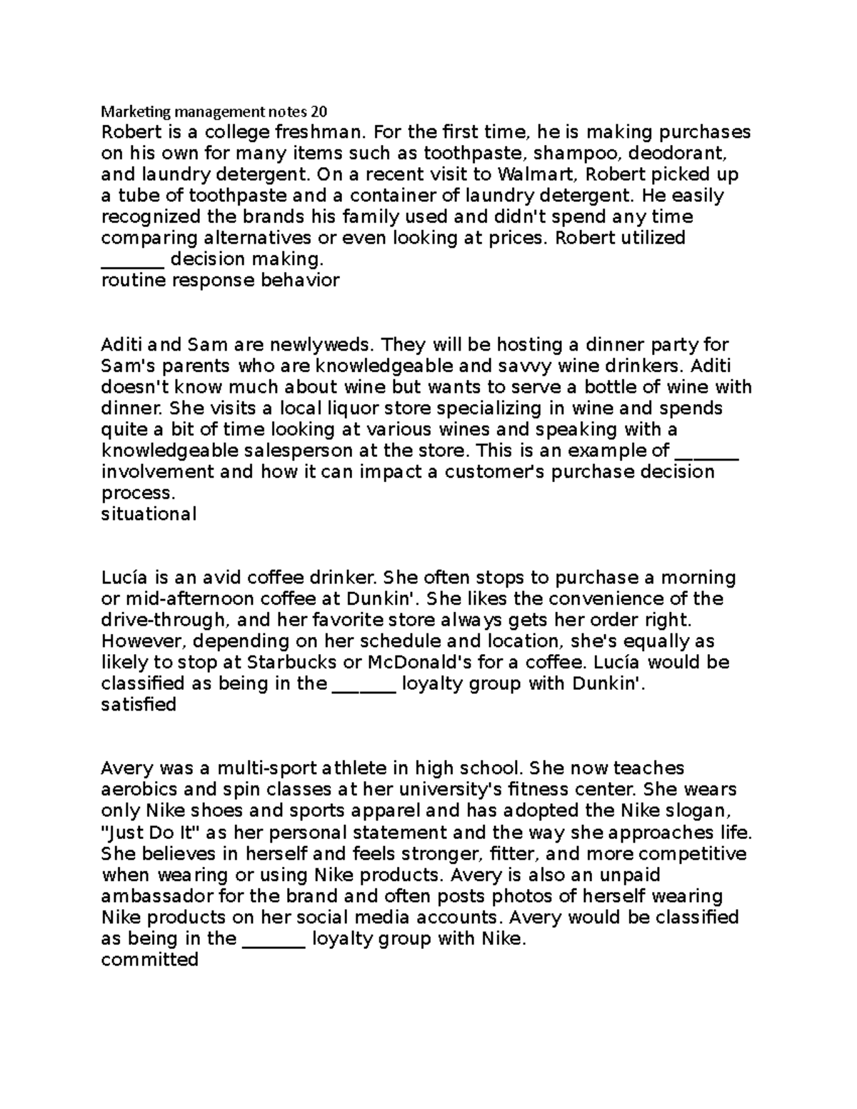 Marketing Management Notes 20 For The First Time He Is Making